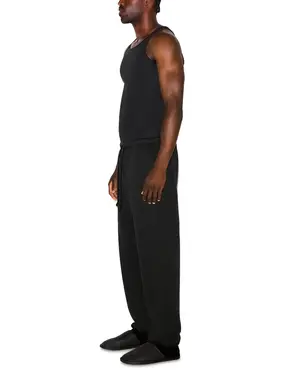 SKIMS Fleece Straight Leg Sweatpants - Washd Onyx
