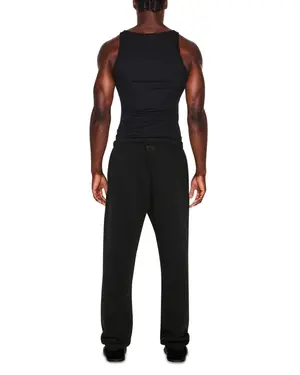 SKIMS Fleece Straight Leg Sweatpants - Washd Onyx