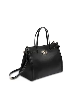 Valentino Garavani Vlogo Convertible Shopping Tote Bag - Black
