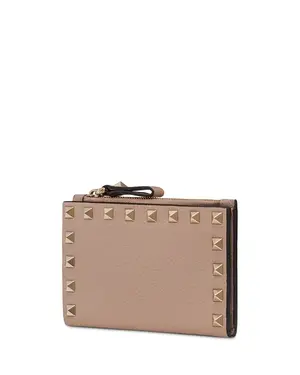 Valentino Garavani Rockstud Zip Card Case - Poudre