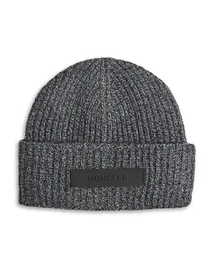 Moncler Mouline Wool And Cashmere Beanie - Black