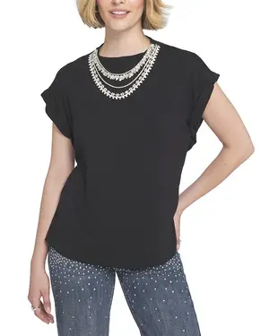 ELLE COLLECTION Necklace Embellished Top