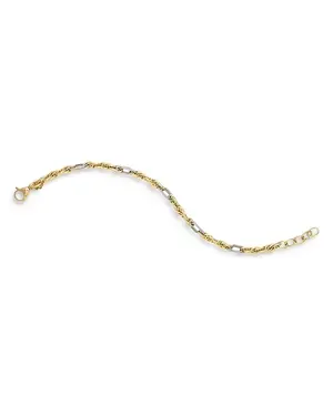 ALBERTO AMATI 14k Two Tone Gold Figaro Rolo Bracelet - Two-toned