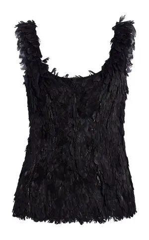 PRABAL GURUNG Atelier Prabal Gurung Hand-Feathered Corset Tank Top