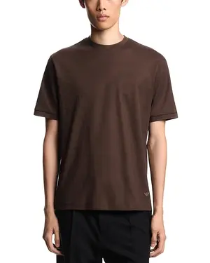 Emporio Armani Jacquard Cotton Jersey Tee - Solid Dark