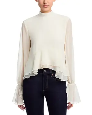 AREA STARS Ruffle Trim Top