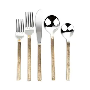 SHELTON METAL La Tavola Five Piece Flatware Set - Silver Gold