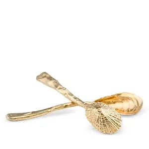 SHELTON METAL Shell Espresso Spoon 2 Piece Set - Gold