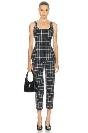 HIGH SPORT Two Tone Windowpane Inna Top - Charcoal Combo