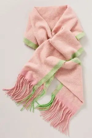 Anthropologie Brushed Frge Scarf - Pink/green