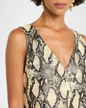 TOCCIN Malia Python Vegan Leather Mini Dress - Pyton