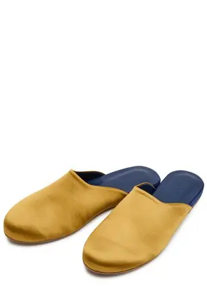 ANCIENT GREEK SANDALS The Slipper Satin Mules - Yellow