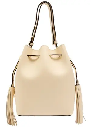 VALENTINO Drawstring Tassel-Embellished Leather Shoulder Bag