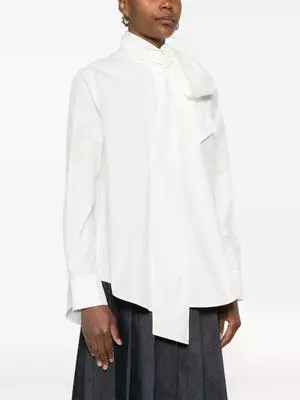 MANUEL RITZ Poplin Cotton Shirt With Tie Detail