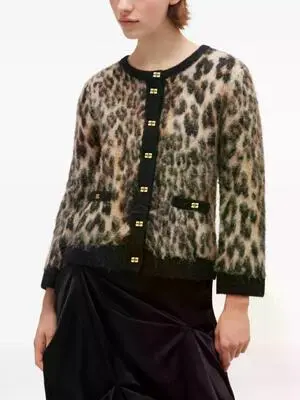 GANNI Leopard-print Button Cardigan