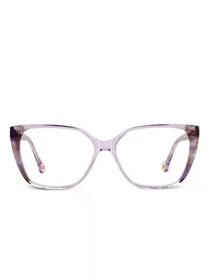 Carolina Herrera Cat-eye Patterned-frame Glasses - Purple