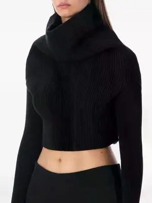Rick Owens Cowl-neck Ribbed Knit Sweater