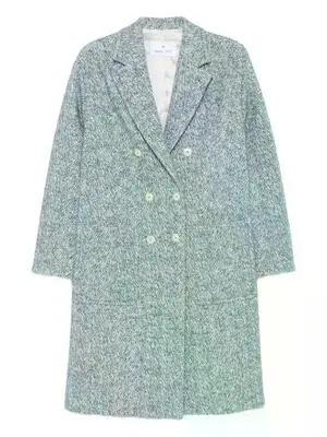 MANUEL RITZ Double-breasted Chevron-tweed Coat