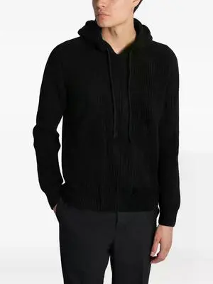 Tagliatore Hooded Ribbed Knit Sweater