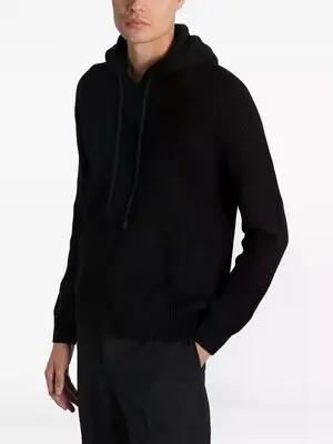 Tagliatore Hooded Ribbed Knit Sweater