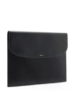 Bally Capitol Grained Leather Flap Clutch Bag