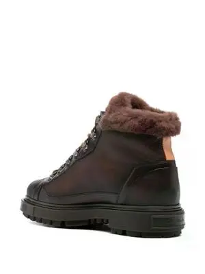 Santoni Fur-trim Desert Boots