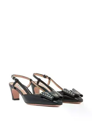 Bally 55mm B-bow Studded Slingback Pumps