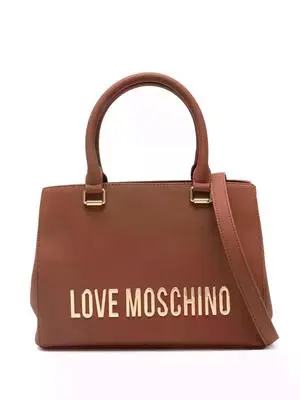 Moschino Tote Bag With Logo Plaque And Detachable Strap