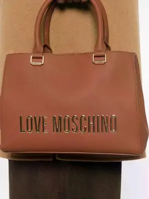 Moschino Tote Bag With Logo Plaque And Detachable Strap