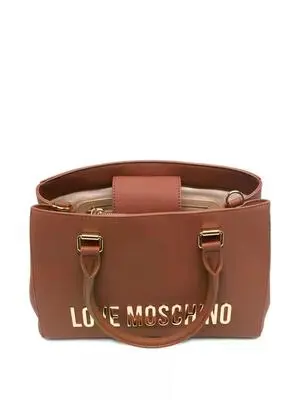 Moschino Tote Bag With Logo Plaque And Detachable Strap