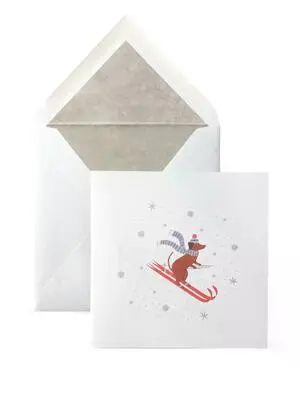 Smythson Dog-motif Christmas Card Set - White