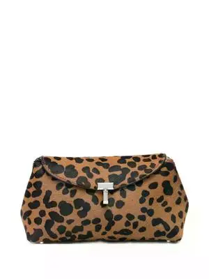 TOTEME Leopard-print Foldover Clutch Bag