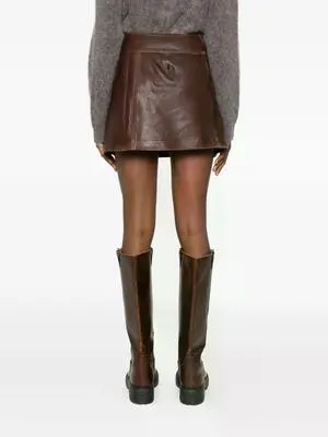 Simkhai Buckled Faux-leather Mini Skirt