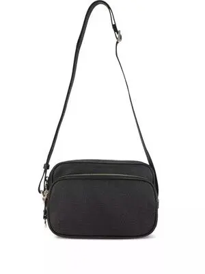 Borbonese Zip-top Leather Shoulder Bag