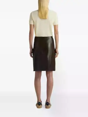 Bally Leather Mini Skirt
