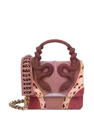 Roberto Cavalli Snake-embellished Leather Tote Bag