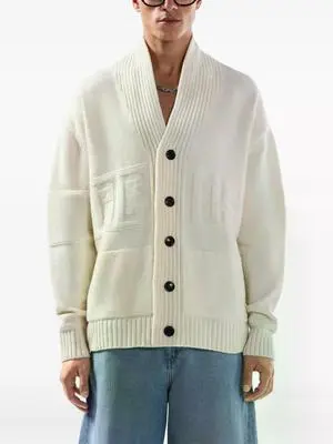 Gcds Buttoned V-neck Cardigan - Neutrals