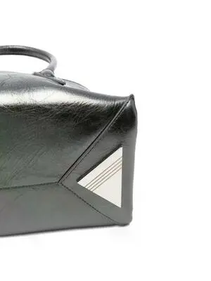 Attico Leather Tote Bag - Silver