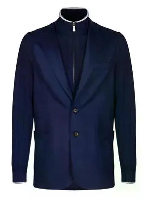 Eleventy Knitted-sleeves Blazer