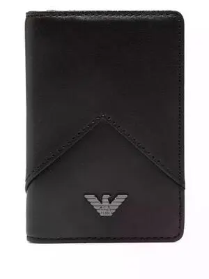 Emporio Armani Logo-detail Leather Wallet - Black