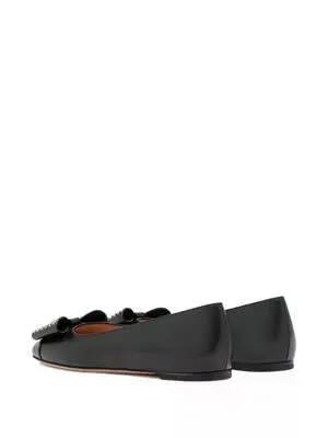 Bally B-bow Studded Leather Ballet Flats