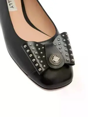 Bally B-bow Studded Leather Ballet Flats