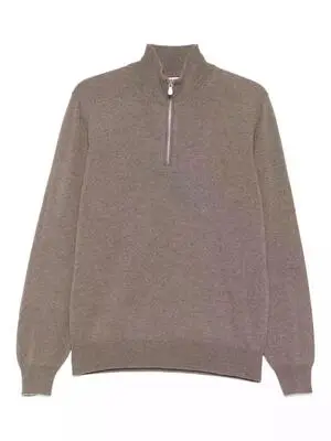 Brunello Cucinelli Cashmere Half-zip Sweater - Brown