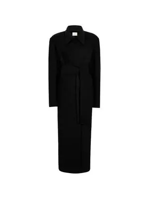 Khaite Belted Collared Coat - Black