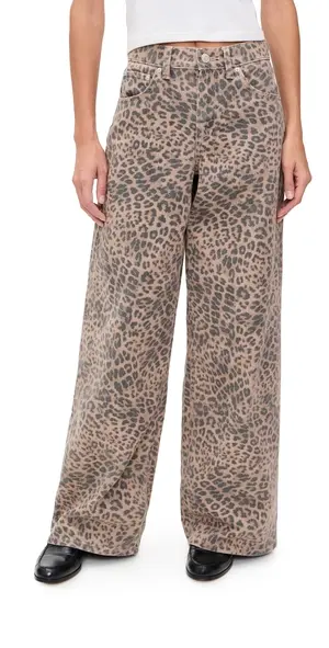 Z Supply Marli Leopard Print Denim Pants
