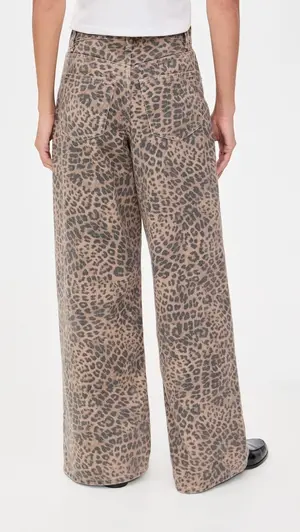 Z Supply Marli Leopard Print Denim Pants