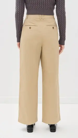 DUNST Double Pleated Wide Chino Slacks