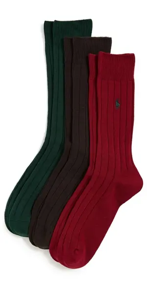 Ralph Lauren Cotton Rib Socks - 3 Pack Hunte
