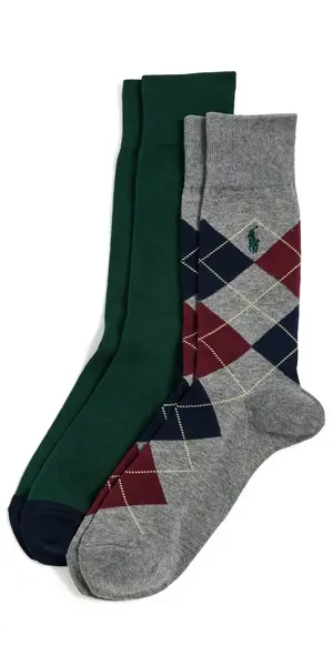 Ralph Lauren Argyle Socks 2 Pack - Greyh
