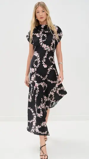 Misa Sally Floral Print Midi Dress